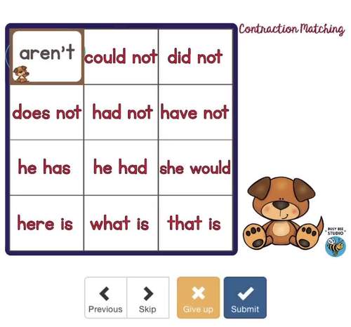 CONTRACTIONS WITH IS NOT GAME BOOM CARDS ESL GRAMMAR WARM UPS ...