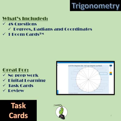 Unit Circle Blank Trigonometry Boom Digital Task Cards | TPT