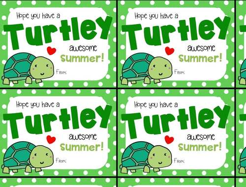Turtle-Themed End of Year (EOY) Gift Tag- Hope you have a Turtley ...