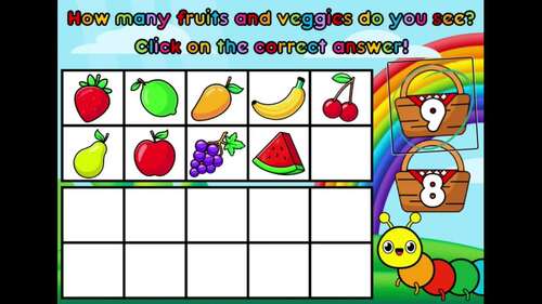 Counting Ten Frames to 20 Math Spring Boom Cards™ Hungry Caterpillar Theme