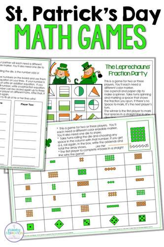 St. Patrick's Day Math Center Games 2nd Grade - Arrays, Skip Counting, More