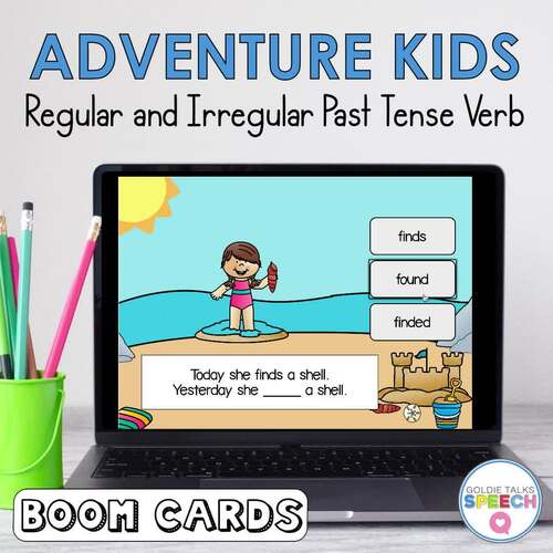 Regular and Irregular Past Tense Verbs | Boom Cards by GoldieTalks Speech