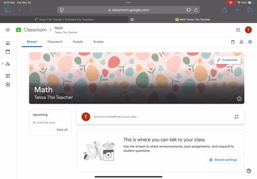 Easter Egg Animated Google Classroom Banner Header by Tessa The Teacher