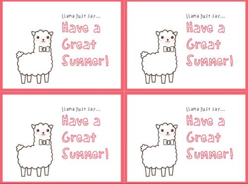 Cute & Punny Animal-Themed End-of-Year Postcards (Tags)- Attach to ...
