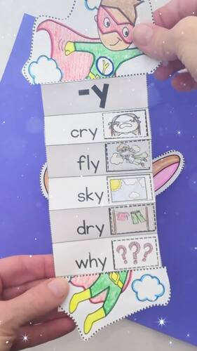 BUNDLE Ending Y as LONG I & E sounds phonics crafts with worksheets ...