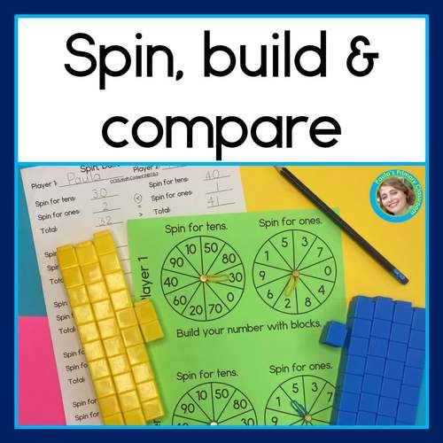 Greater Than Less Than Game | Comparing 2 Digit Numbers | Spin Build ...