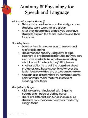 Anatomy & Physiology for Speech Language and Listening: Parts and Functions