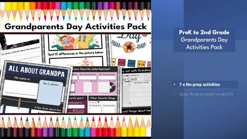 Grandparents Day Activities Pack & Pennant Craft (Kindergarten, 1st ...