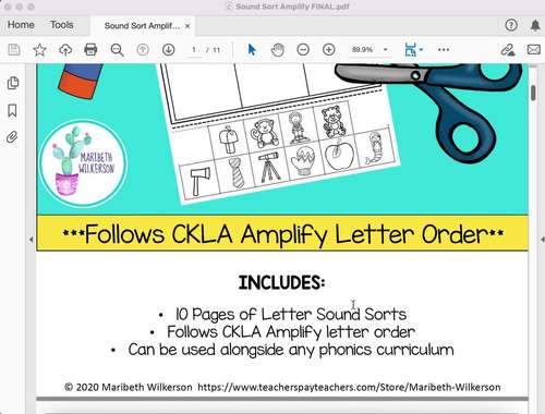 Beginning Sound Sort - Cut & Paste (Amplify CKLA aligned) by Maribeth ...