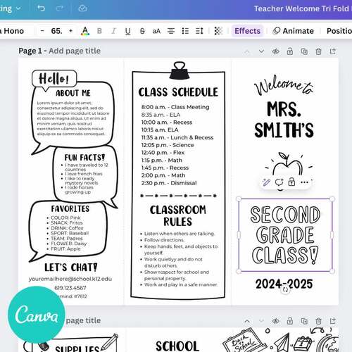 EDITABLE Meet the Teacher Letter Brochure • Template Back To School ...