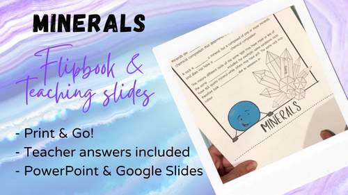 Properties of Minerals Activity Worksheet Flipbook Middle School Science