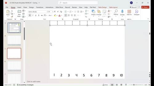 Make your Own Number Order Sequence Puzzles PPT Clip Art Templates