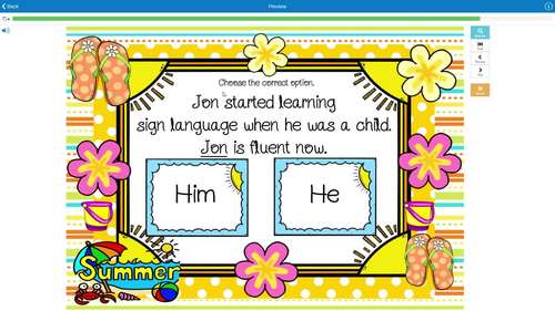 Summer Pronouns Boom Cards by The British Kitty | TpT