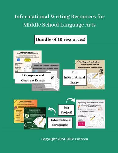 Bundle of Informational Writing Resources, Middle School Language Arts