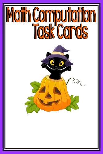 MATH COMPUTATION TASK CARDS Halloween Riddles Subtraction by Barbara Evans