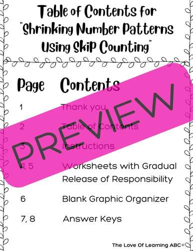Shrinking Number Patterns With Skip Counting Using Subtraction Grade 2 Pdf 