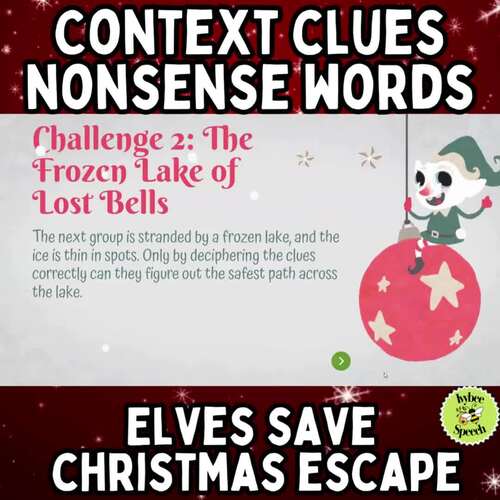 Context Clues Nonsense Words Elves Save Christmas Digital Escape Breakout