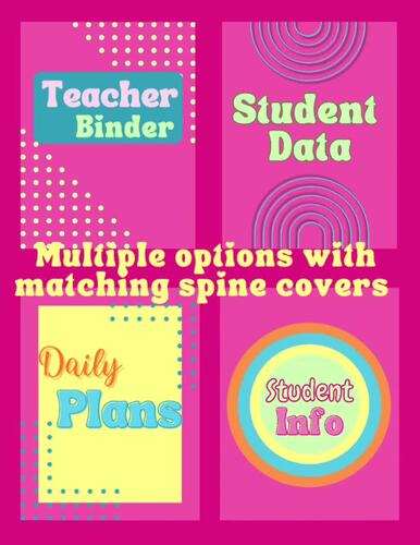 Neon Binder Cover Collection by Darling Designs by Mia | TPT