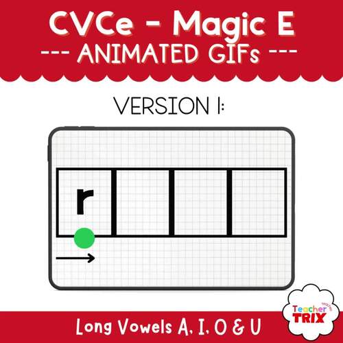CVCe Magic E Animated GIFs Bundle| Phonics Science of Reading Aligned