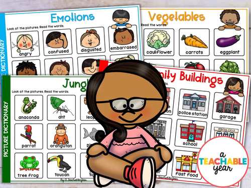Picture Dictionary Printable Worksheets Great for ESL classes | TPT