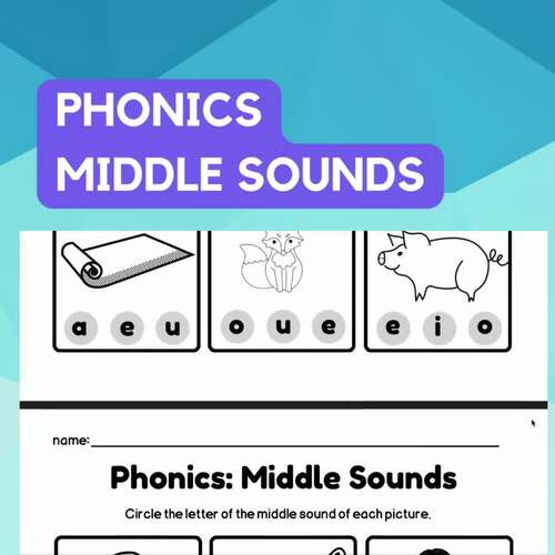 Middle Sounds Phonics Worksheets • Medial Sound Review Practice | TPT