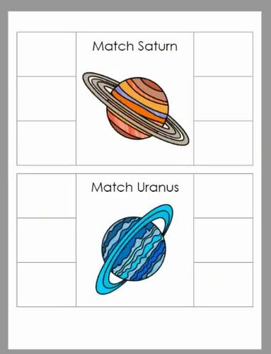 Solar System Errorless Matching Work Tasks for Special Education