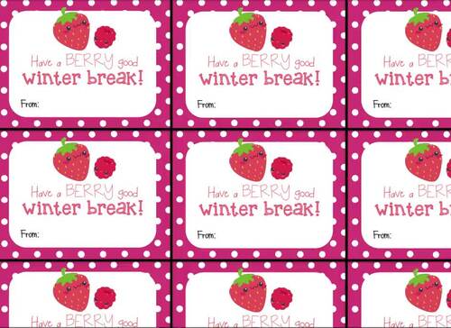 Fruit Snacks Winter Break (Christmas) Gift Tag- Have a BERRY good ...