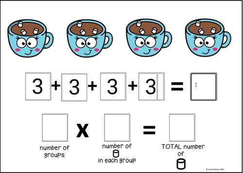 Winter Multiplication with Repeated Addition Math Boom Cards Digital ...