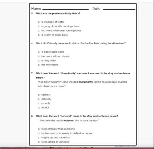 CKLA Knowledge 2nd Grade Reading Assessments Reading, Comprehension ...