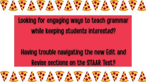 Revise and Edit Task Cards-Grammar Task Cards-Pizza Theme-Irregular ...