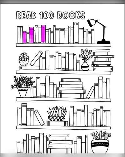 Reading Tracker for 100 Book Reading Challenge and Reading Goals