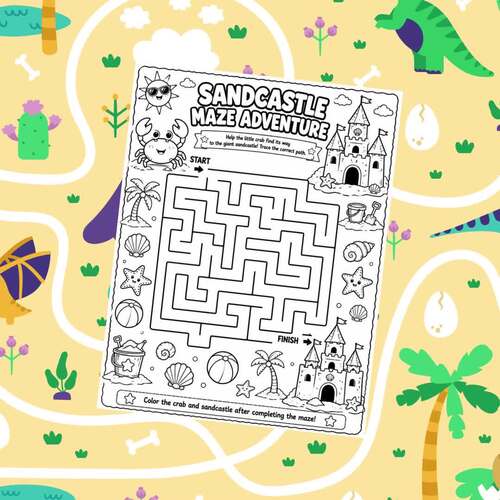 Summer Maze Adventures | 15 Printable Summer Maze Worksheets | No Prep ...