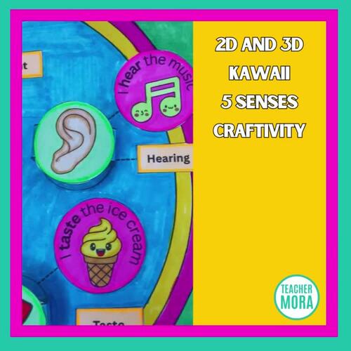 2D & 3D Kawaii Five Senses Craft | Sight, Hearing, Smell, Taste, Touch ...