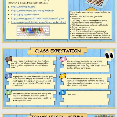 Touch Typing Beginner Teacher and Student PowerPoint Template 2 | TPT