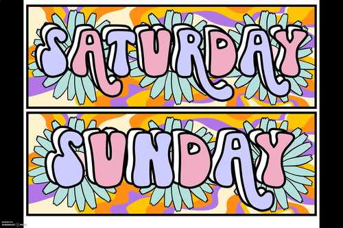 Groovy Smiles Retro Flip Calendar Decor by Julia's Colorful Classroom