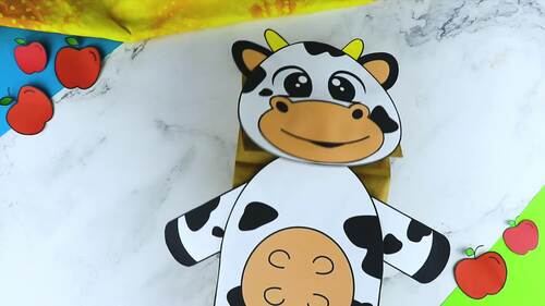 10 Farm Animal Paper Bag Puppet Instant Printable Templates | TPT