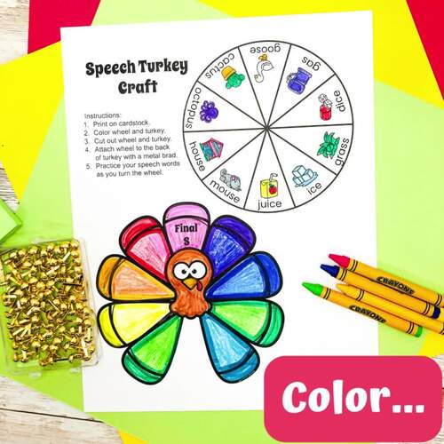 Fall Articulation & Language Wheel Crafts Speech Therapy Autumn Craft ...