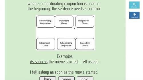Subordinating Conjunctions Boom Cards ™ by love2speak | TPT