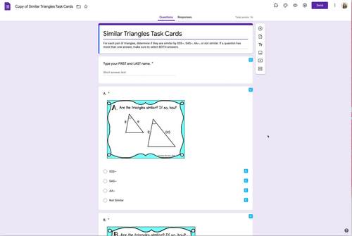Similar Triangles Digital Task Cards by Lindsay Bowden - Secondary Math