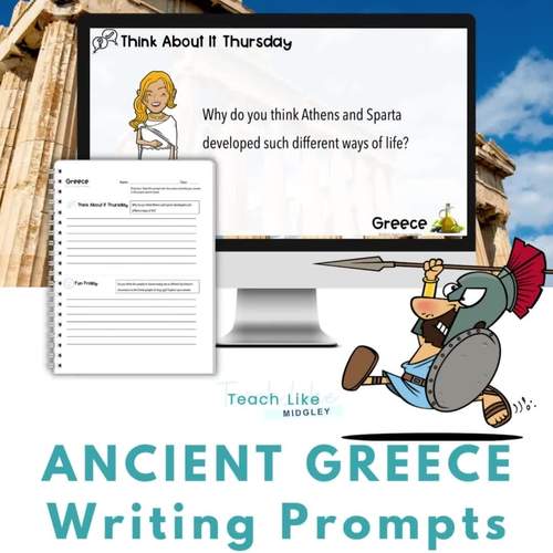 Ancient Greece: Bell Ringer Writing Prompts by Teach Like Midgley