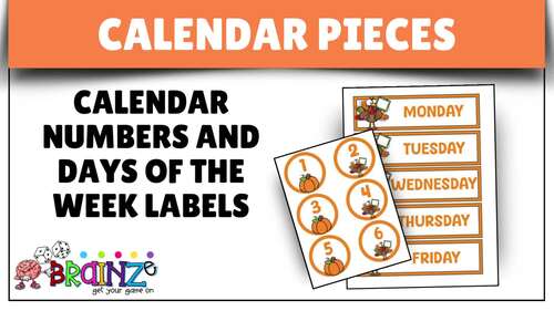 November & Thanksgiving Calendar Square Bundle | Days of the Week ...