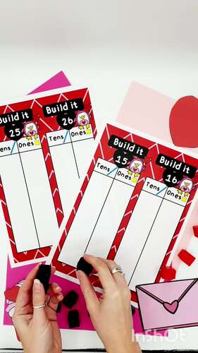 Valentines Day Place Value Tens and Ones Kindergarten 1st Grade 2nd Grade