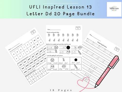 UFLI Lesson 13 Practice Pages 20 Page Bundle Printable Worksheets