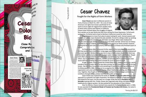 Cesar Chavez and Dolores Huerta Biographies Reading Comprehension ...