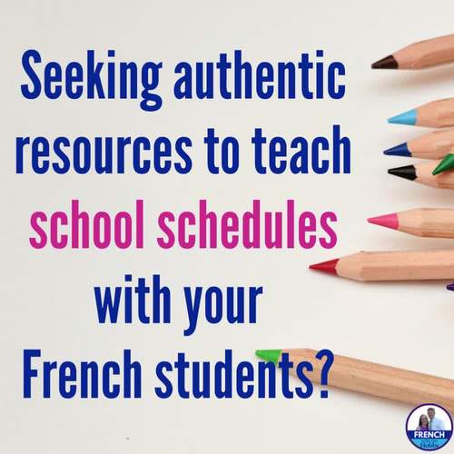 emploi du temps French School Schedule Reading Comprehension Print ...
