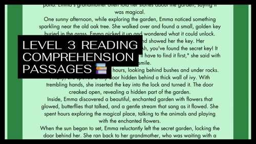 Special Ed | Level 3 Third Grade Reading Comprehension | Progress ...