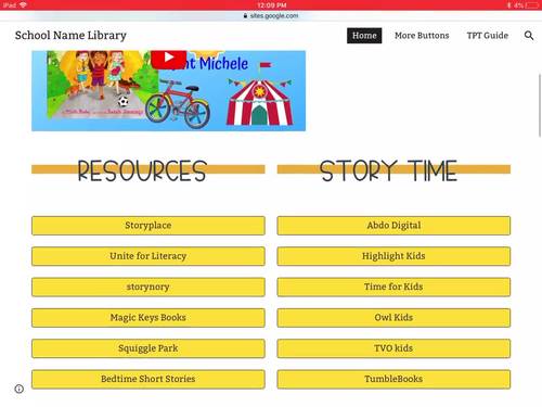 Library Website Google Sites Design by Quiet in the Library | TPT