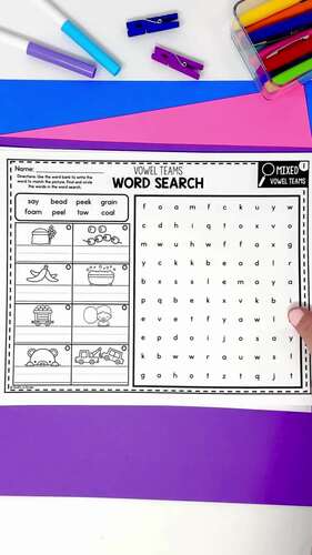 Long Vowel Worksheets Phonics Word Searches for CVCe Words, Vowel Teams ...