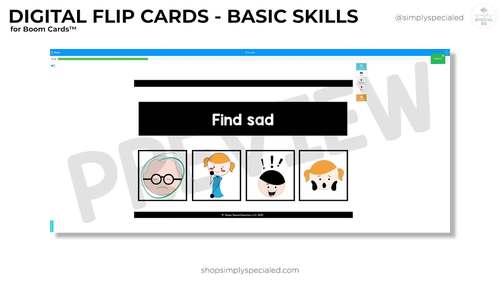 Digital Flip Cards: Basic Skills Interactive PDF + Boom Cards™ | Special Ed