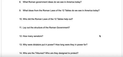 Ancient Rome & Christianity Review Sheet | Roman Republic, Empire, Laws etc